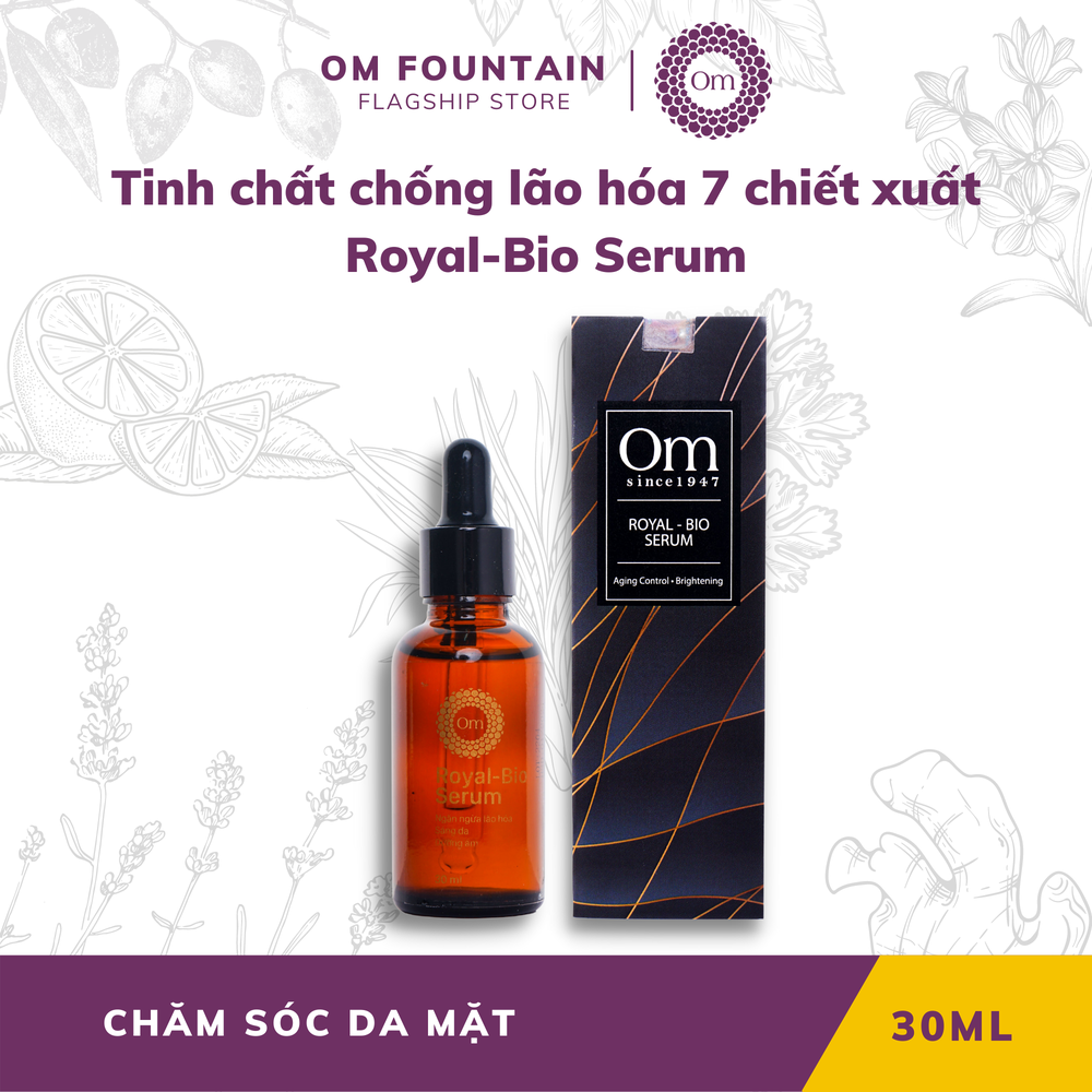 TINH CHẤT CHỐNG LÃO HÓA 7 CHIẾT XUẤT ROYAL-BIO SERUM 30ML - OM FOUNTAIN